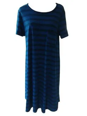 LuLaRoe | Dresses | Lularoe Carly High Low Dress Pockets Dark Blue ...
